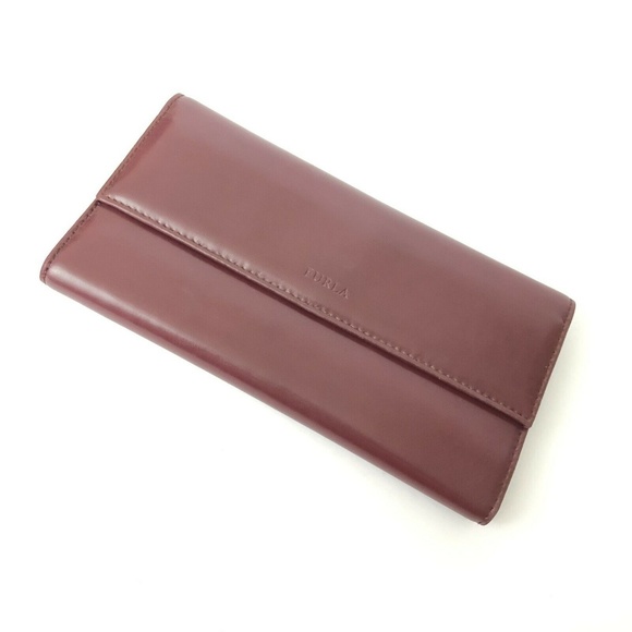 Furla | Bags | Furla Leather Wallet Smooth Leather Burgundy Red | Poshmark